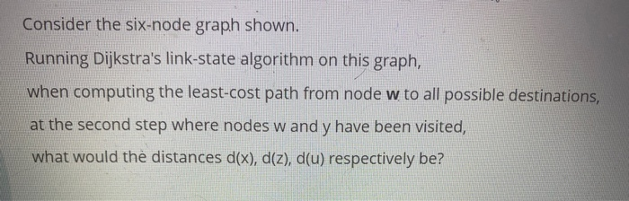 Solved Consider the six-node graph shown. Running Dijkstra's | Chegg.com