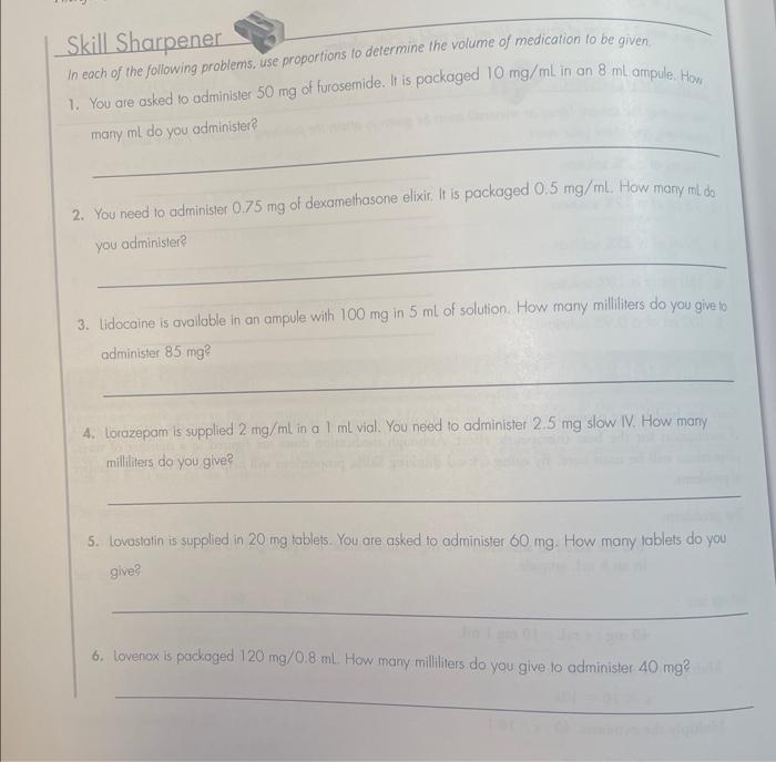 Solved In each of the following problems, use proportions to | Chegg.com