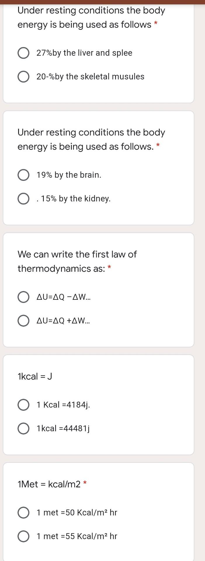 Solved Under resting conditions the body energy is being | Chegg.com