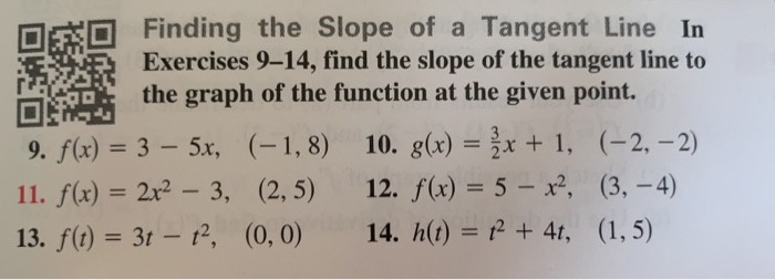 Solved Finding the Slope of a Tangent Line In Exercises | Chegg.com
