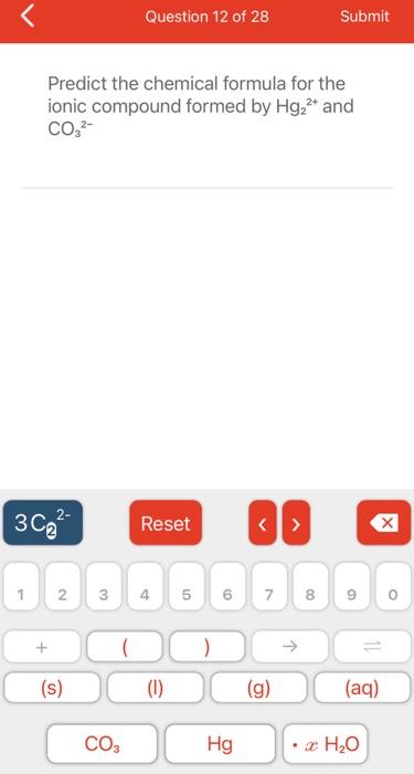 Solved Predict the chemical formula for the ionic compound | Chegg.com