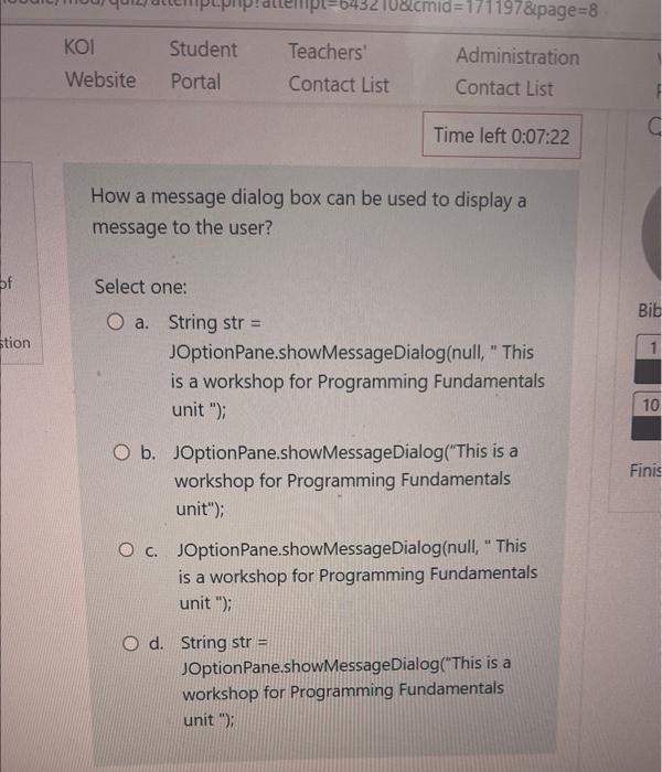 Solved How A Message Dialog Box Can Be Used To Display A