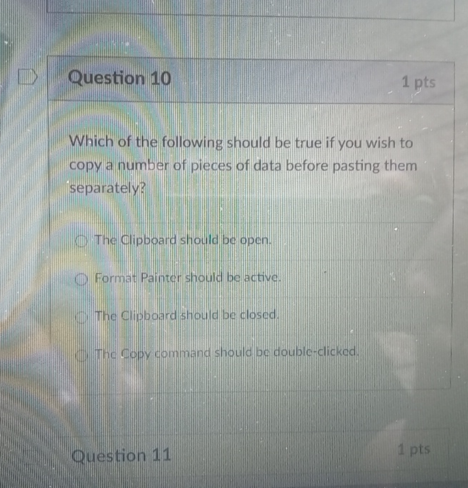 Solved Question 101 ﻿ptsWhich of the following should be | Chegg.com