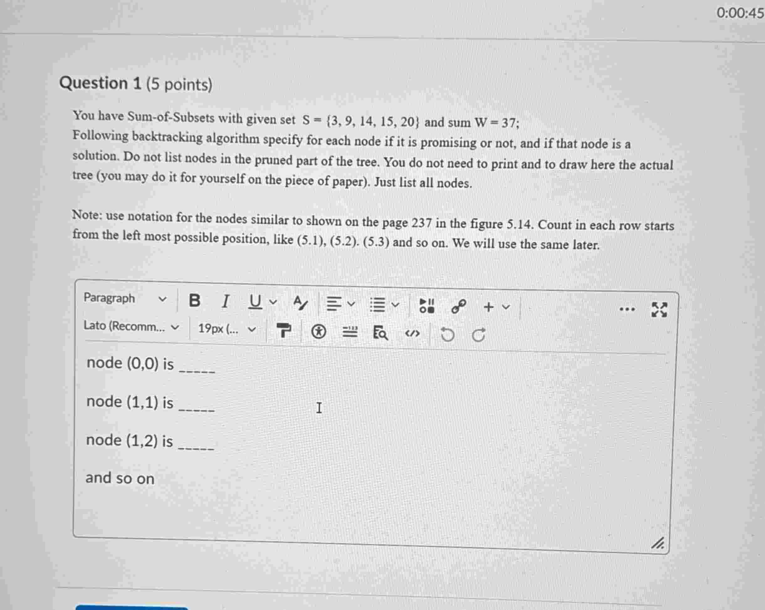 Solved Question 1 (5 ﻿points) ﻿You have Sum-of-Subsets with | Chegg.com