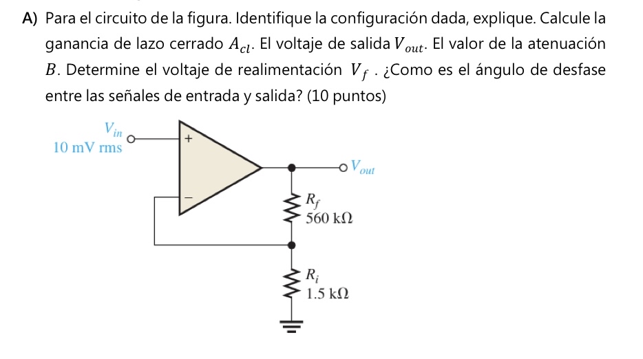 Solved A) ﻿Para el circuito de la figura. Identifique la | Chegg.com