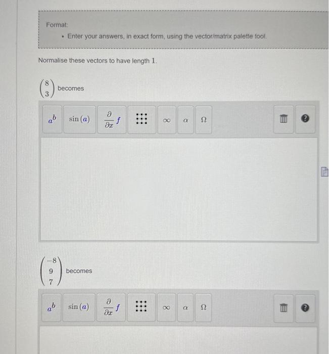 Solved Format: - Enter your answers, in exact form, using | Chegg.com