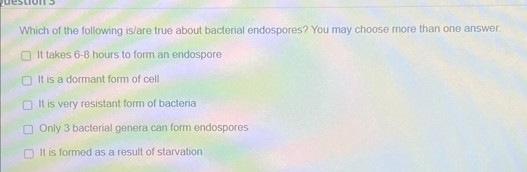 Solved Which of the following is/are true about bacterial | Chegg.com