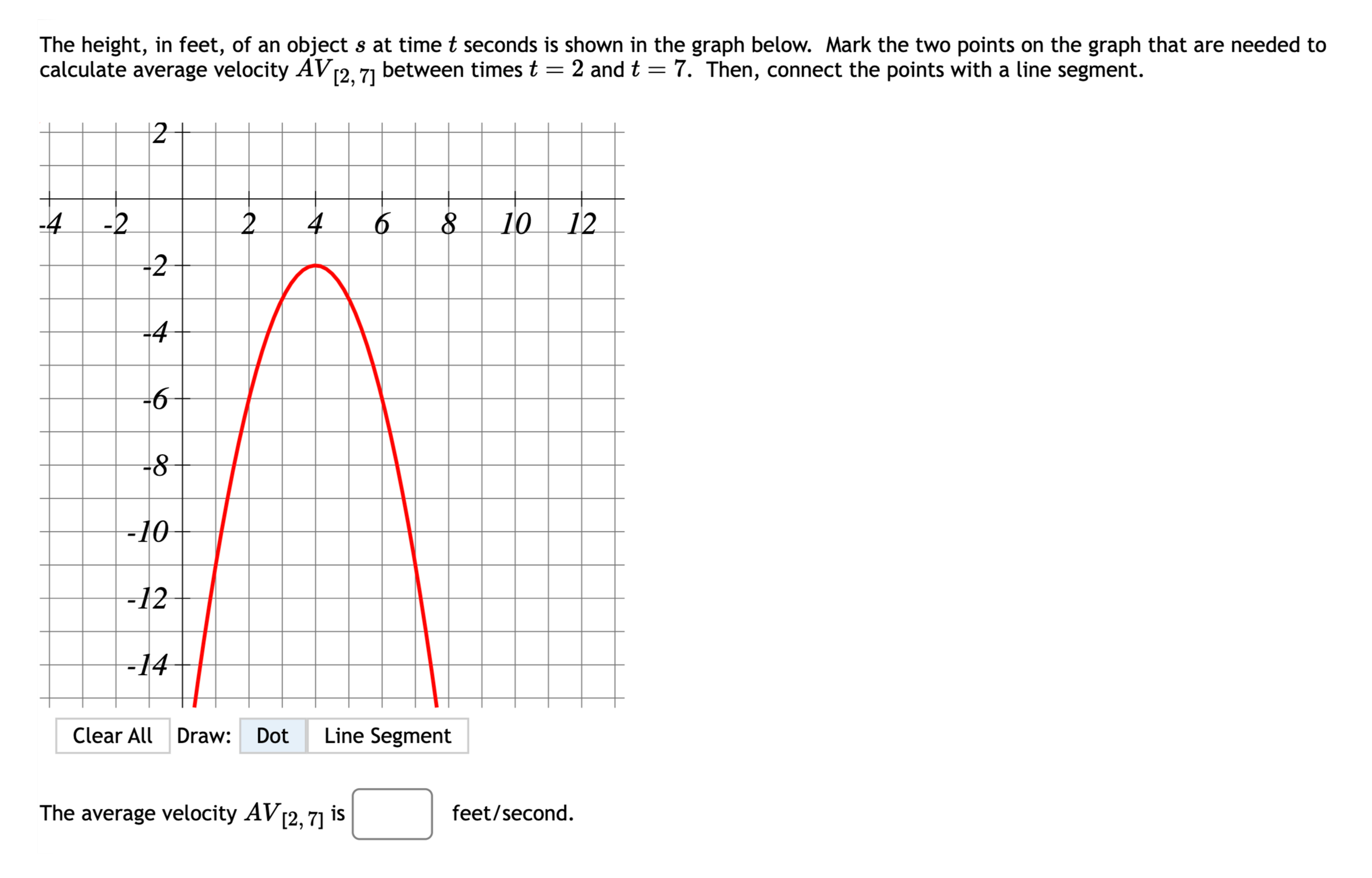 Solved The height, in feet, of an object s ﻿at time t | Chegg.com