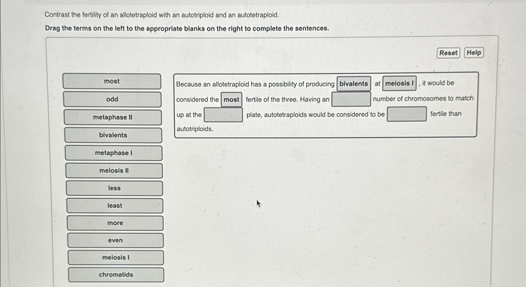 Solved Contrast the fertility of an allotetraploid with an | Chegg.com