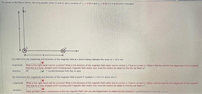 Solved wn in the fgure below, two long paraliel wres {1 and | Chegg.com