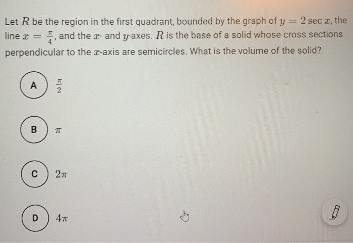 Solved Let R be the region in the first quadrant, bounded by | Chegg.com