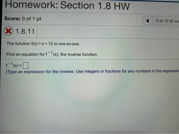 Solved Homework Section 1 8 Hw Score 0 Of 1 Pt 6 Of 12 5