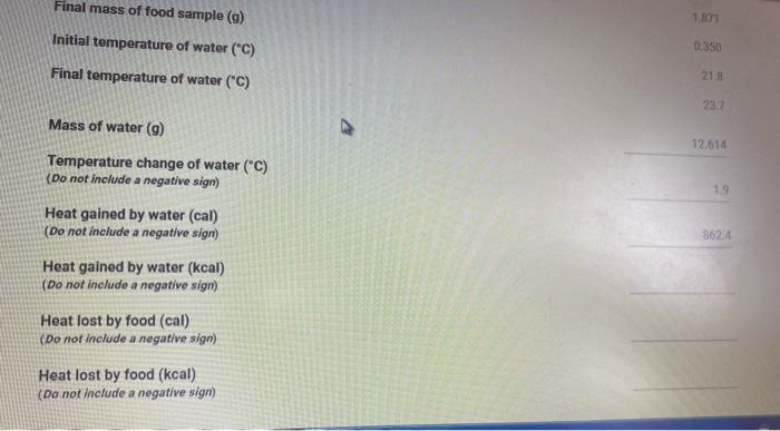 Solved given this info what is the heat gained by water | Chegg.com