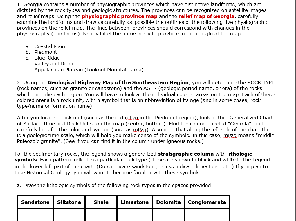 Solved For the sedimentary rocks, the legend shows a | Chegg.com