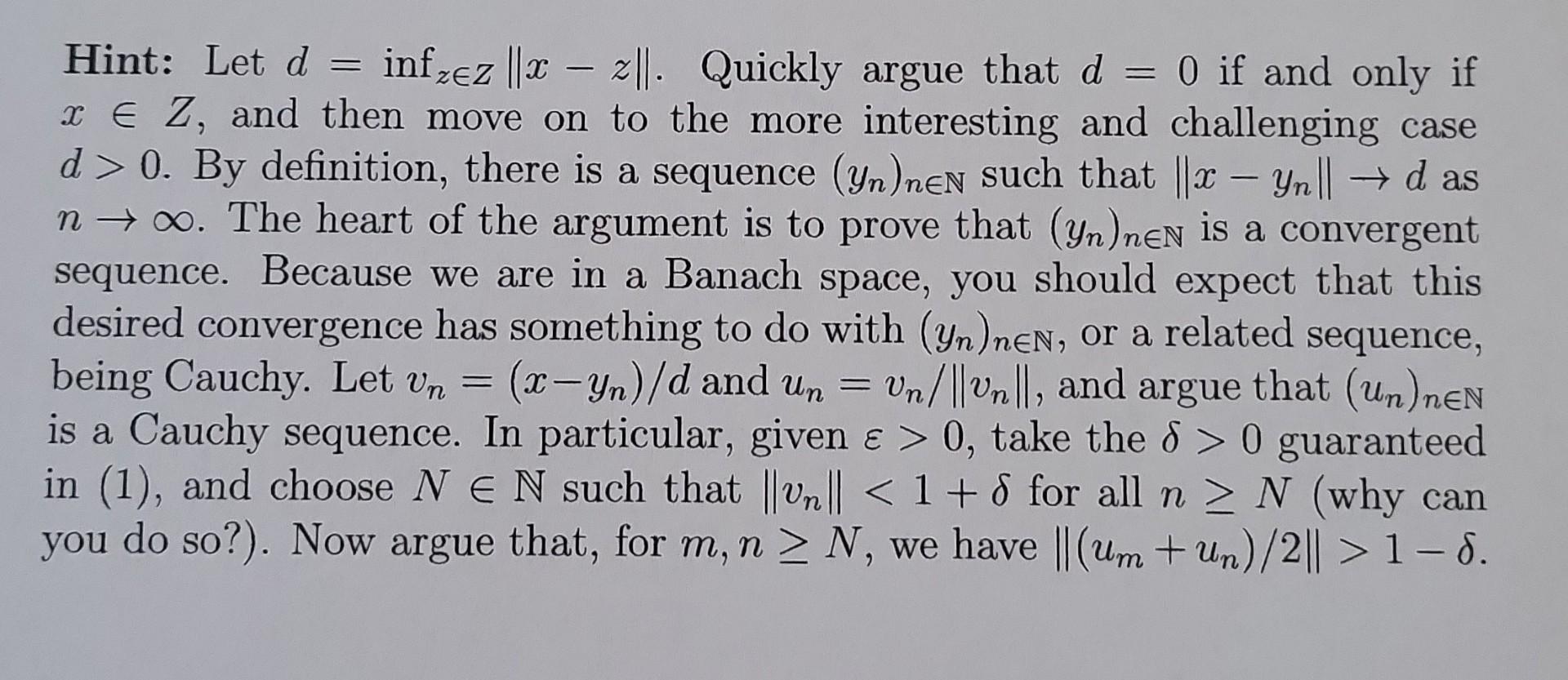 A normed vector space (X,∥⋅∥) is unformly convex | Chegg.com