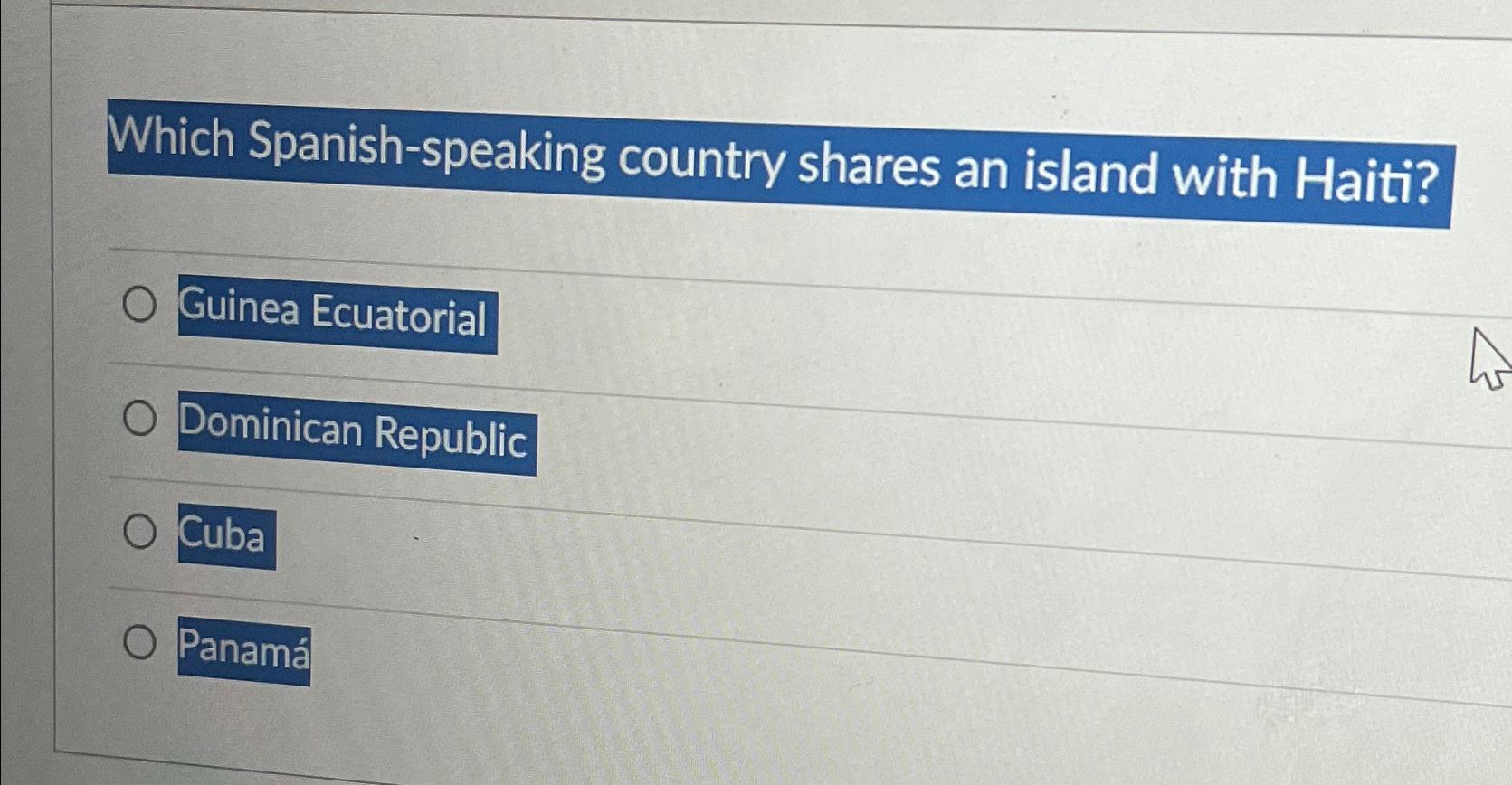 Solved Which Spanish-speaking country shares an island with | Chegg.com