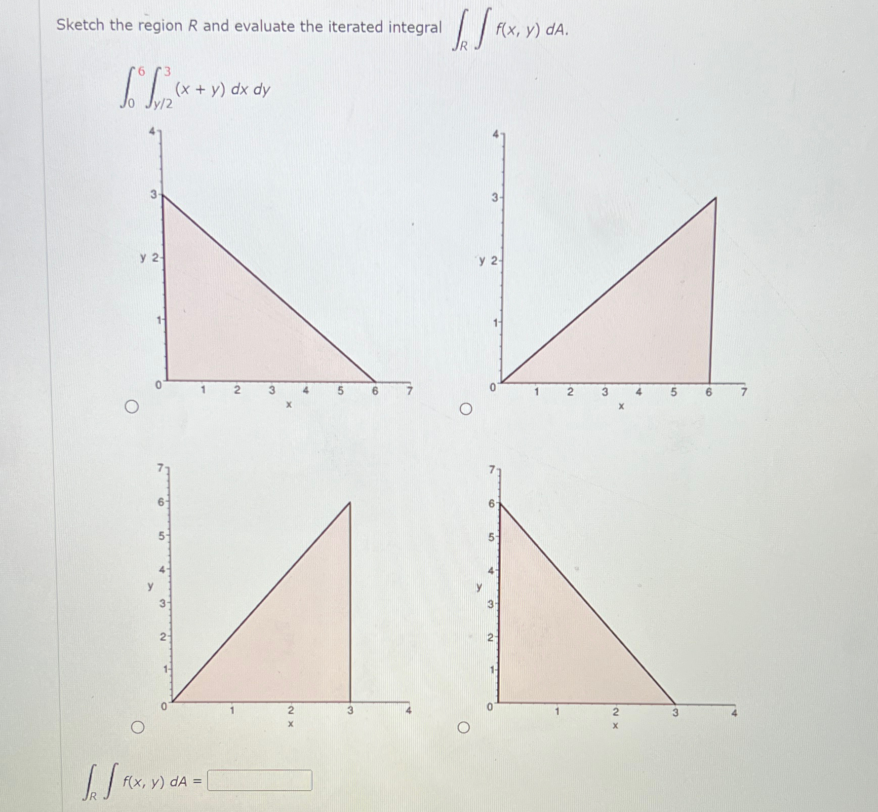 Solved Sketch the region R ﻿and evaluate the iterated | Chegg.com