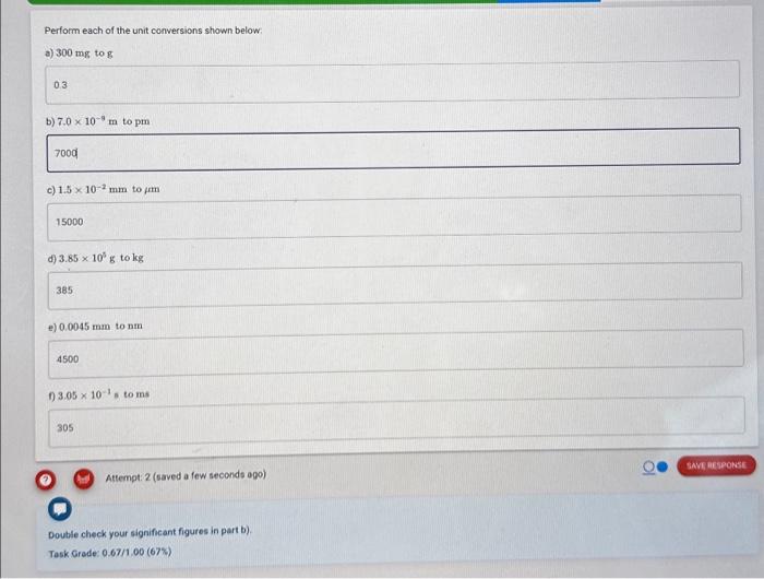 Solved Perform each of the unit conversions shown below: a) | Chegg.com