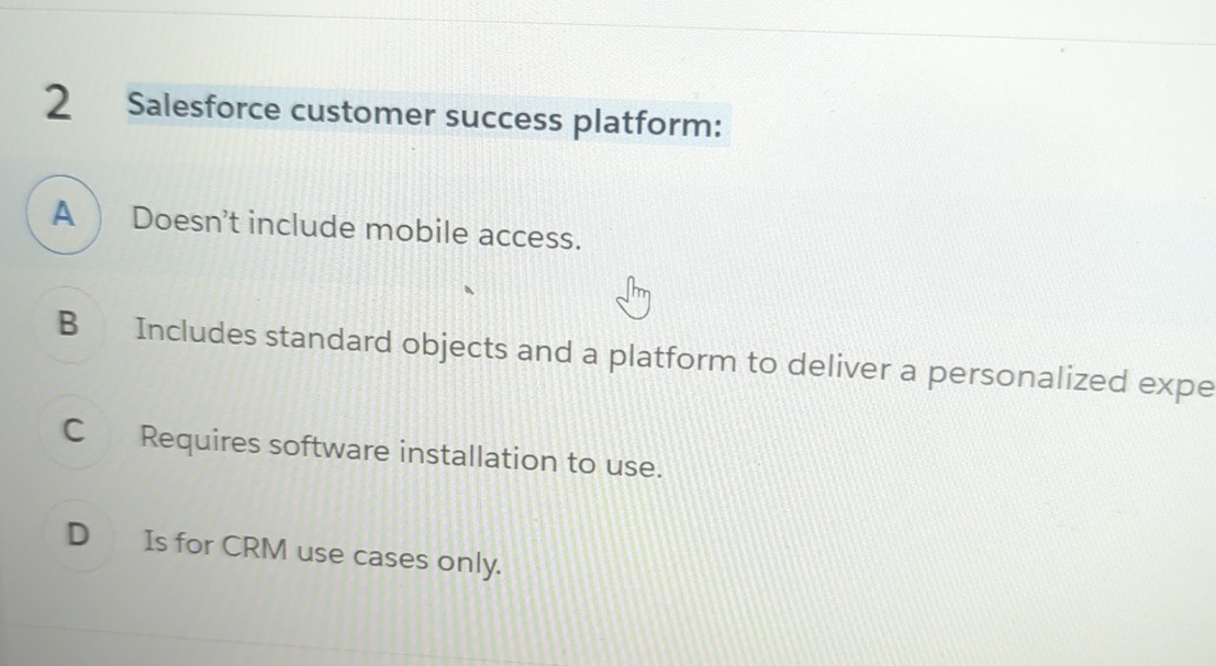 2 ﻿Salesforce customer success platform:Doesn't | Chegg.com