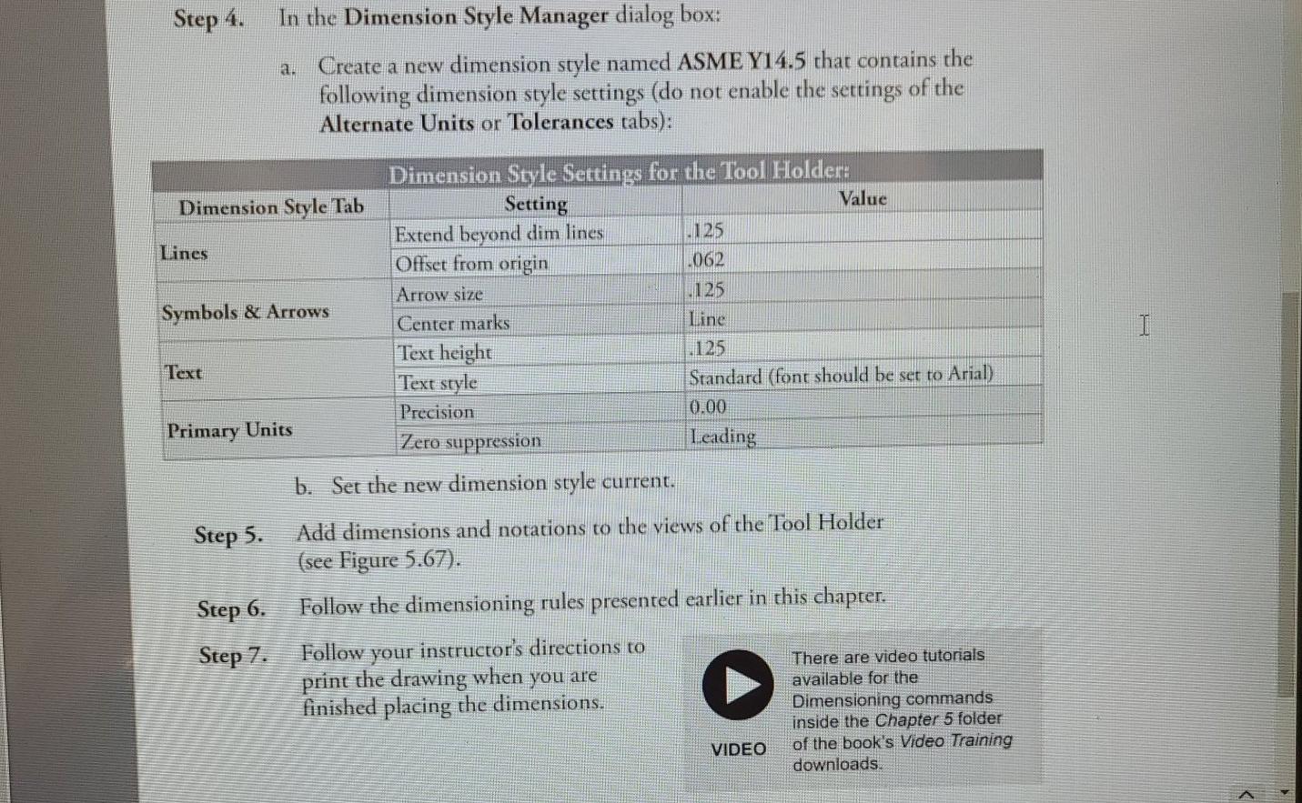 Solved Step 4. In the Dimension Style Manager dialog box: | Chegg.com