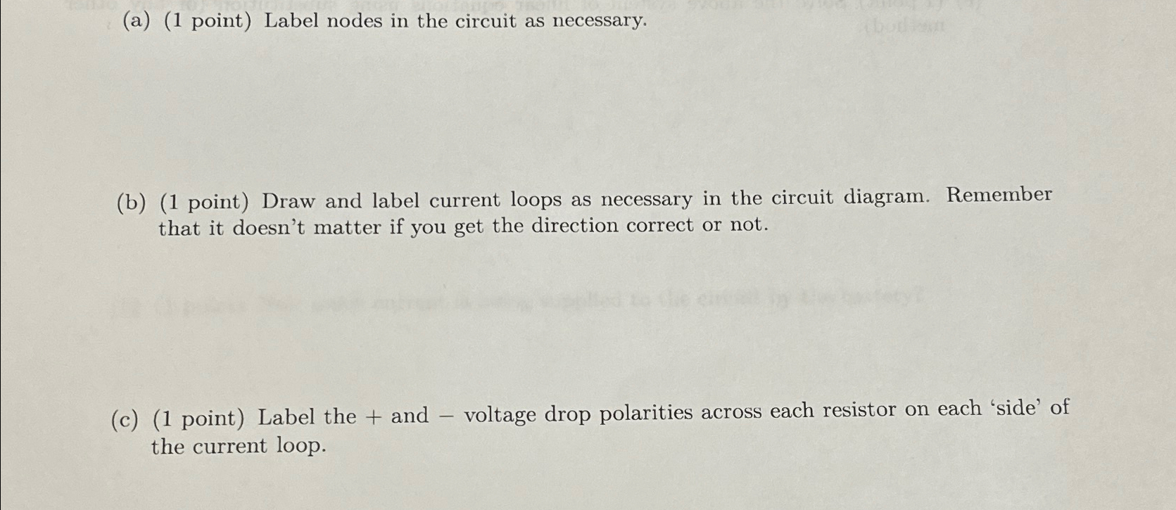 (a) (1 ﻿point) ﻿Label nodes in the circuit as | Chegg.com