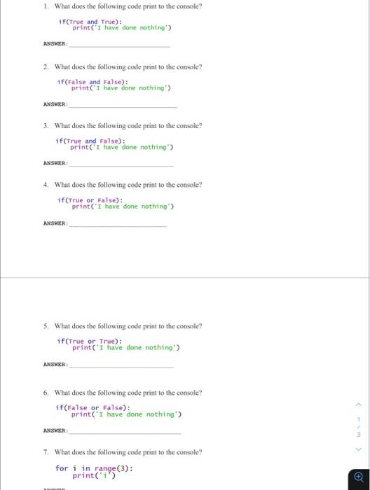 Solved 1. What does the following code print to the console? | Chegg.com