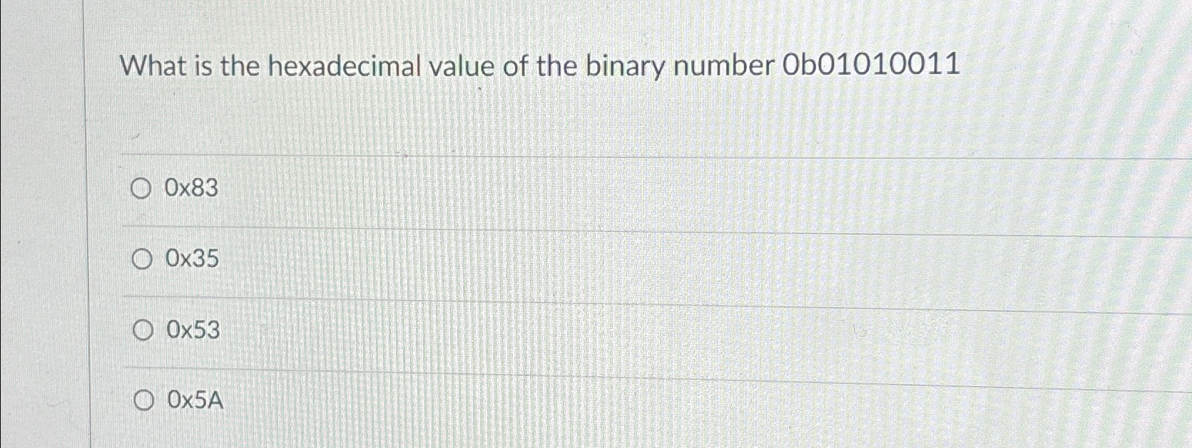 Solved What is the hexadecimal value of the binary number | Chegg.com