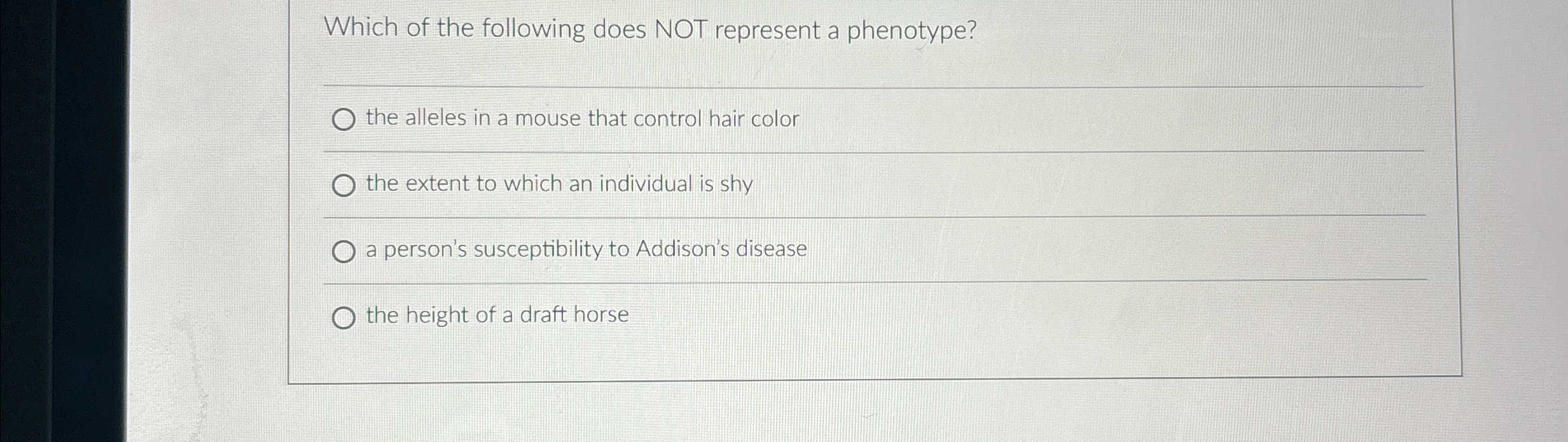 Solved Which of the following does NOT represent a | Chegg.com