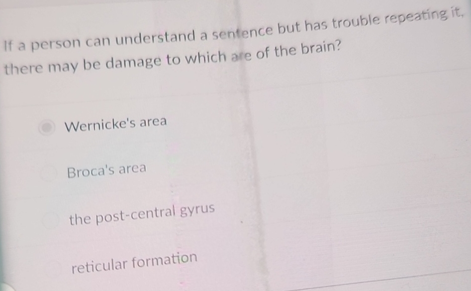 Solved If a person can understand a sentence but has trouble | Chegg.com