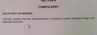 Solved COMPULSORYQUESTION 1 [40 ﻿MARKS]Critically analyse | Chegg.com