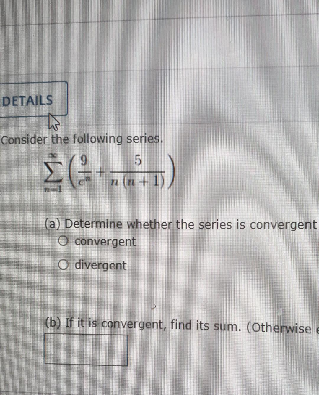 Solved Determine whether the series is convergent or | Chegg.com