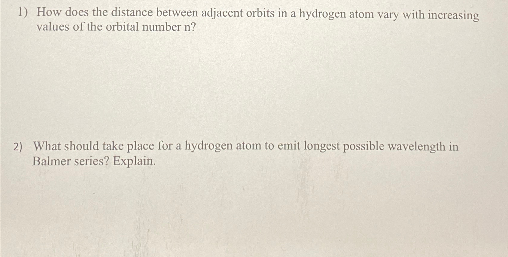 Solved How does the distance between adjacent orbits in a | Chegg.com