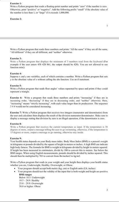 Solved Euercise 1: Write a Python program that reads a | Chegg.com