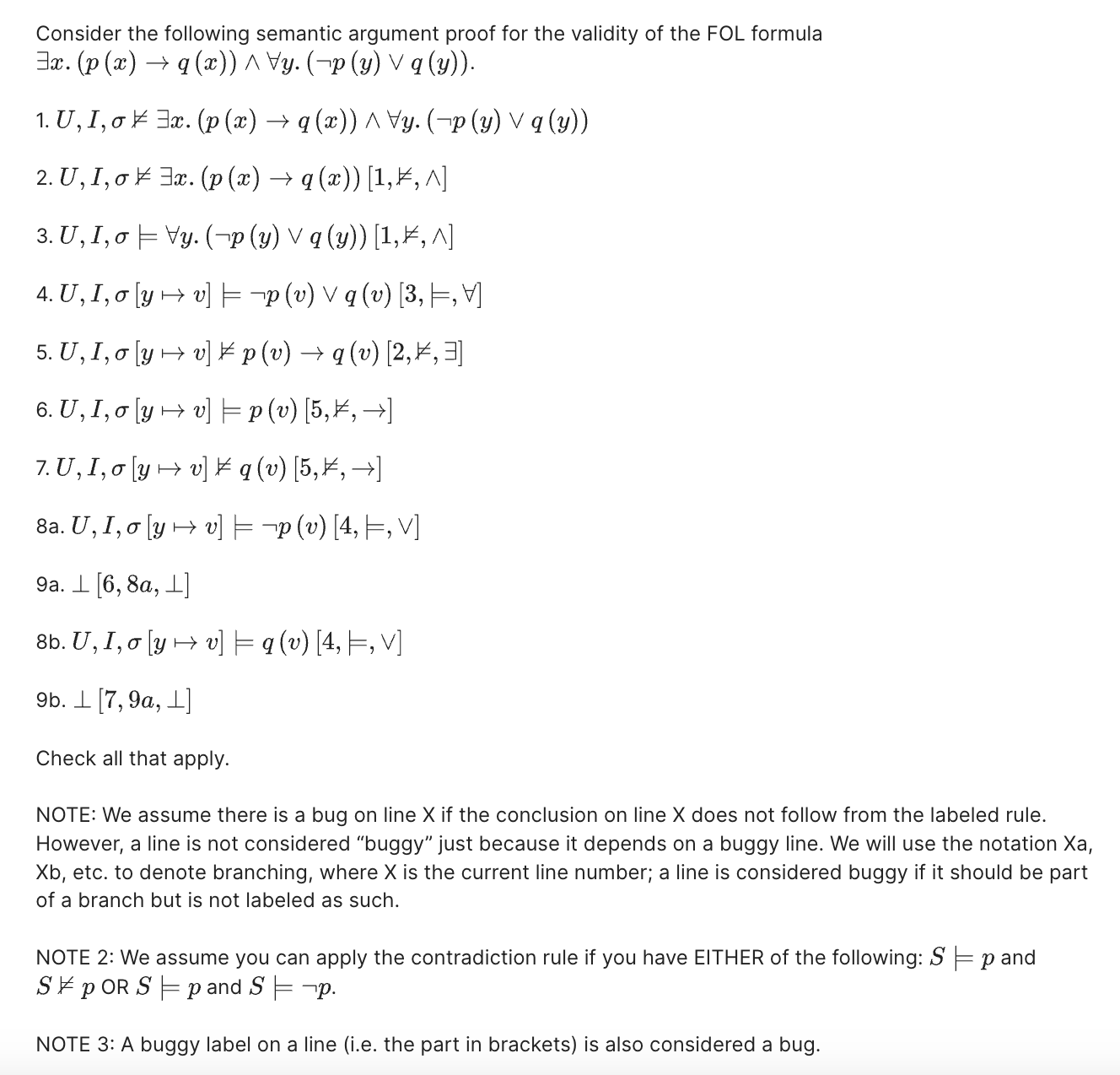 Solved Consider the following semantic argument proof for | Chegg.com