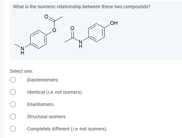 Solved What is the isomeric relationship between these two | Chegg.com