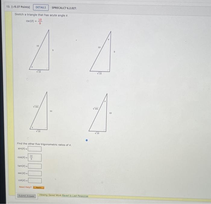Solved Express x and y in terms of trigonometric ratios of | Chegg.com