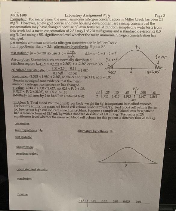 Solved to Math 1600 Laboratory Assignment #10 Page 3 Example | Chegg.com
