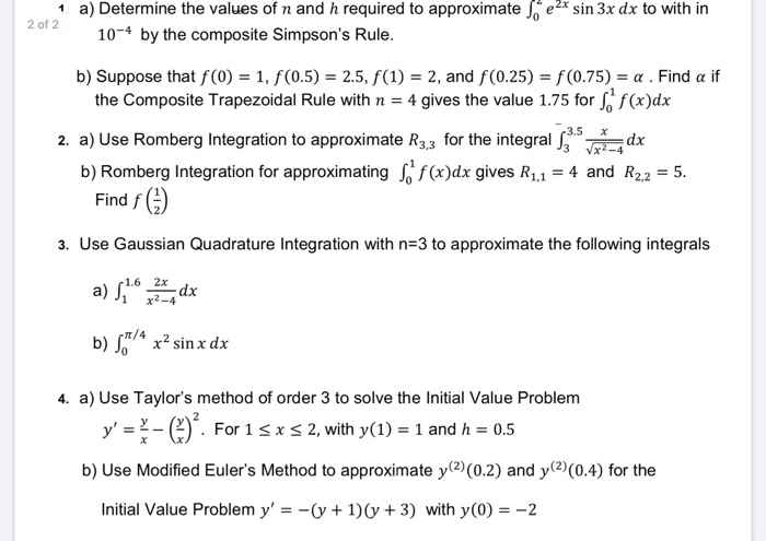 Solved 1 a) Determine the values of n and h required to | Chegg.com