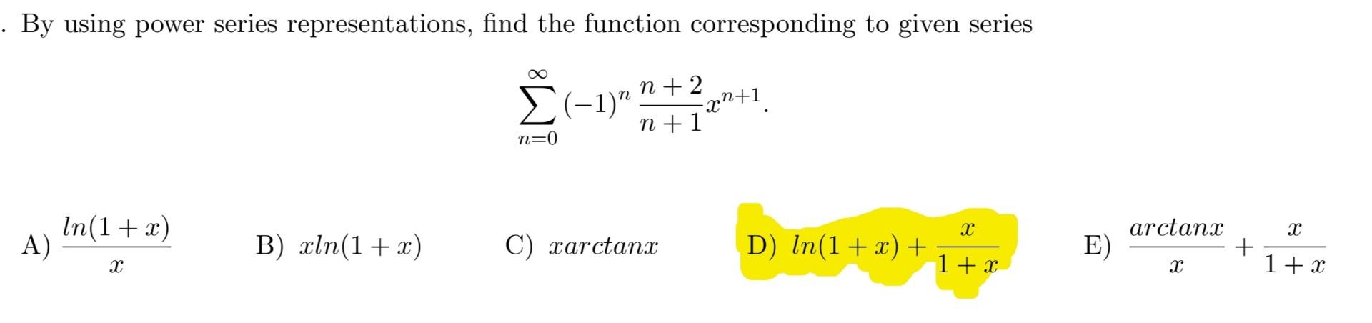Solved By using power series representations, find the | Chegg.com Solved By using power series representations, find the | Chegg.com