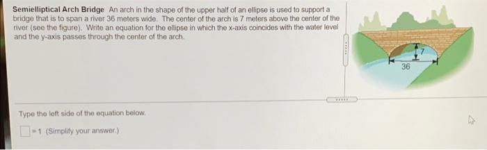 Solved Semielliptical Arch Bridge An arch in the shape of | Chegg.com