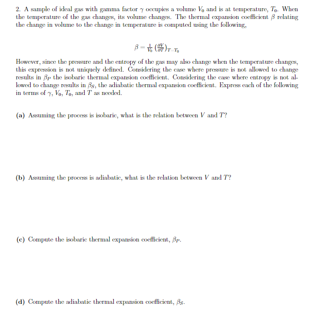 Solved A sample of ideal gas with gamma factor \gamma | Chegg.com