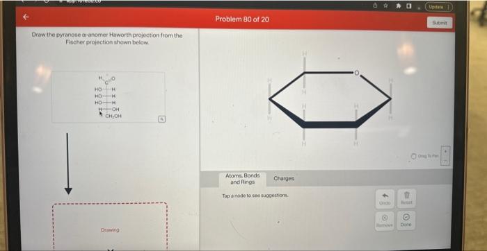 Solved Draw the pyranose a-anomer Haworth projection from | Chegg.com