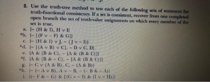 Solved Sentential Logic Truth Trees. The logic Book. | Chegg.com