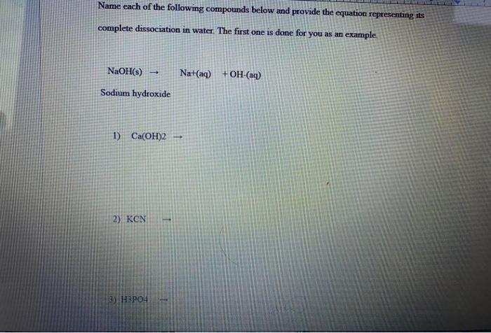Solved Name each of the following compounds below and | Chegg.com