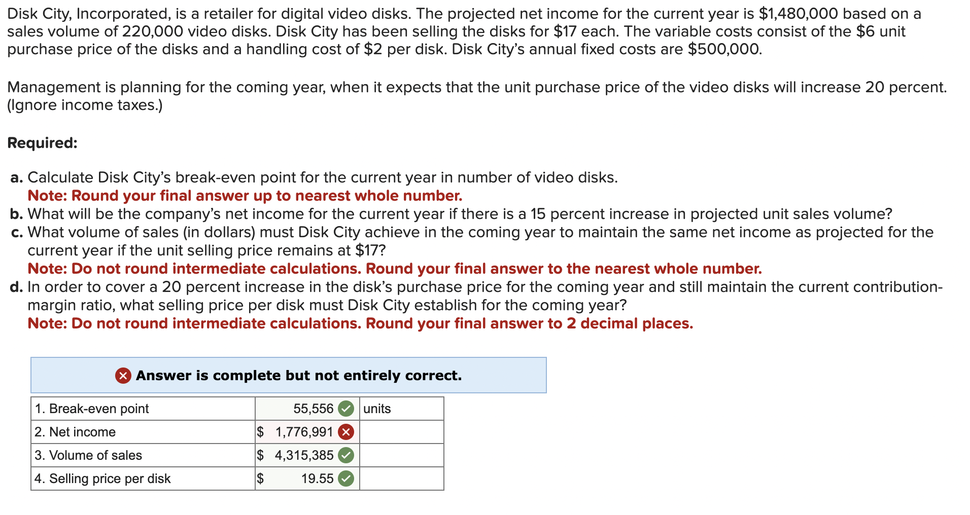 Solved Disk City, Incorporated, is a retailer for digital | Chegg.com