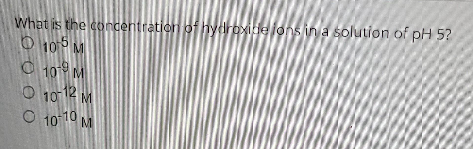 Solved What is the concentration of hydroxide ions in a | Chegg.com