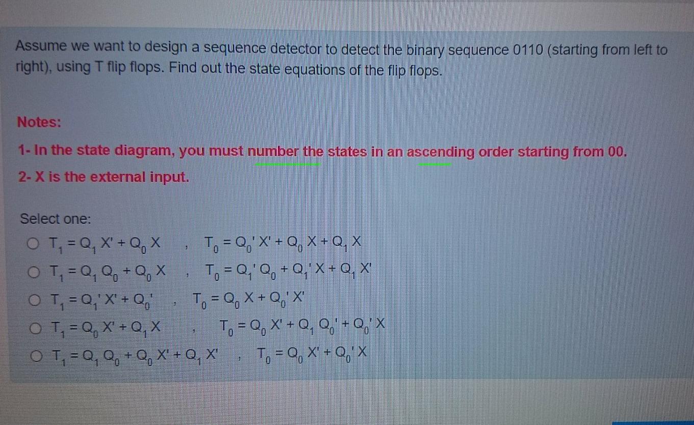 Solved Assume we want to design a sequence detector to | Chegg.com