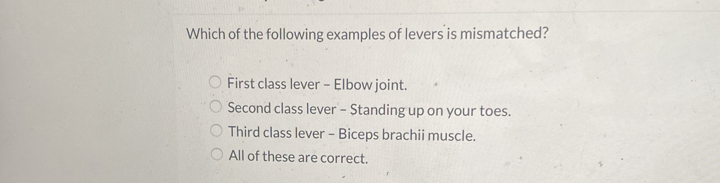 Solved Which of the following examples of levers is | Chegg.com
