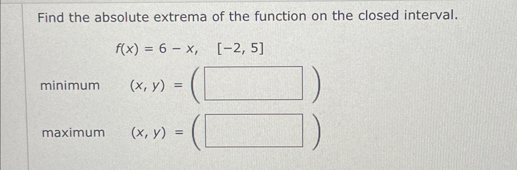 Solved Find the absolute extrema of the function on the | Chegg.com
