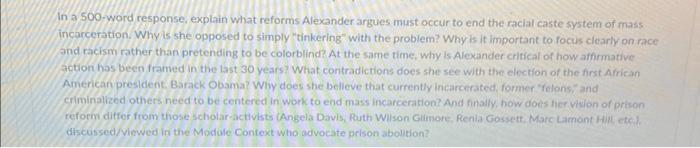 In 3 500-word response, explain what reforms | Chegg.com